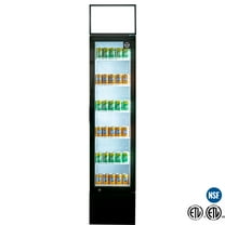 NSF 16 in. Glass Door Upright Refrigerator, 155L Narrow Cooler Display ...