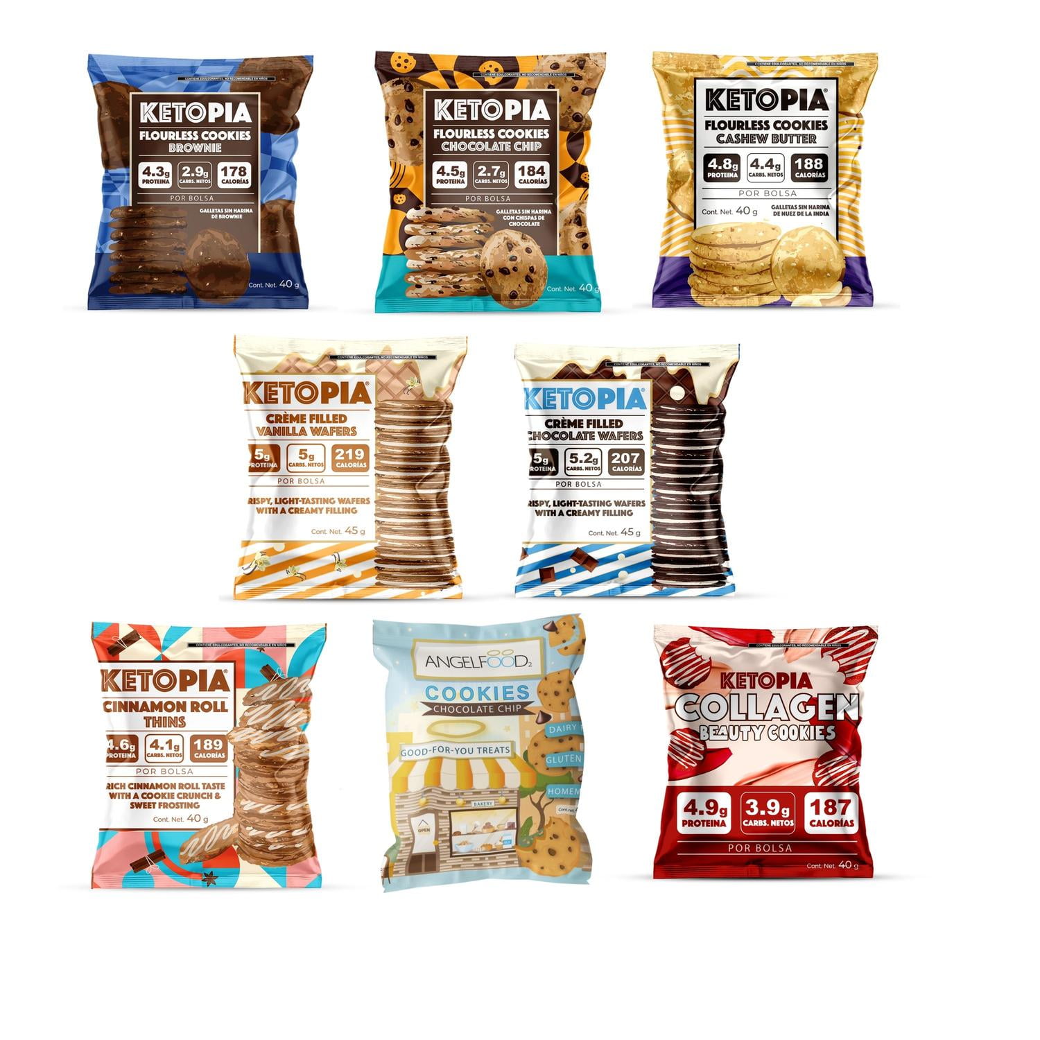 Ketopia Lunch Box 8-Pack – Galletas Surtidas Sin Harina y Sin Azúcar ...
