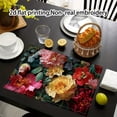 4pcs set, Multicolored flowers Pattern placemats, fashion print pattern ...
