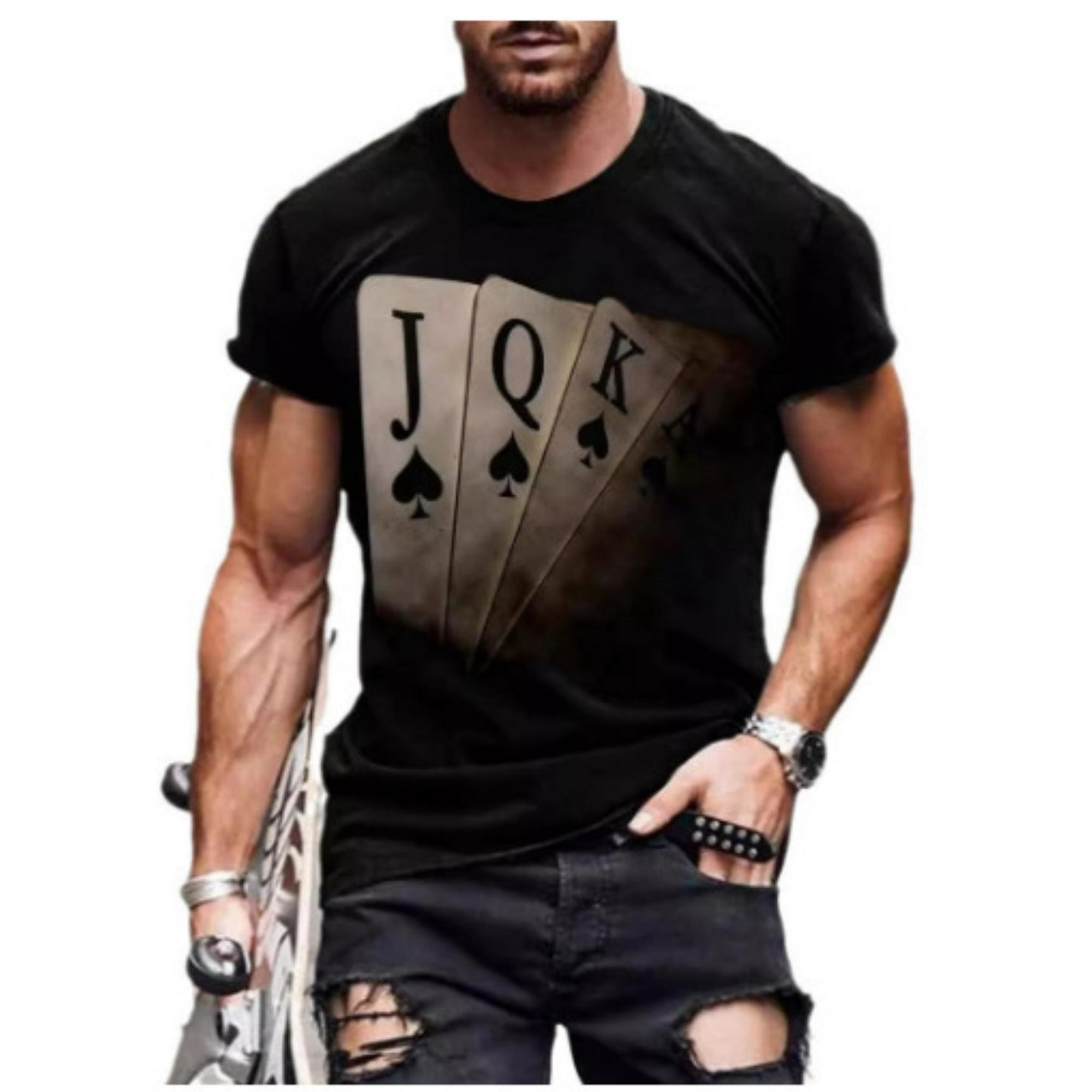 Click here for Generic Mens Poker Graphic Tee - Comfortable Cotto... prices