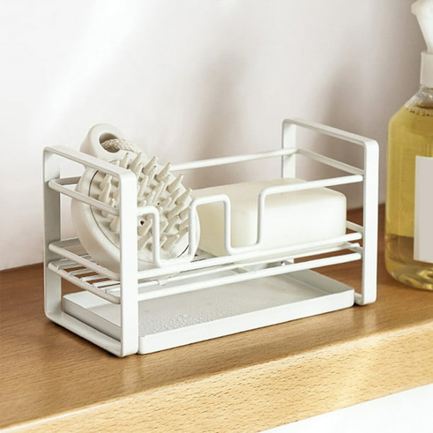 ruzhgo Countertop Sponge Metal Holder Shelf Washing Cloth Rag Drainer ...