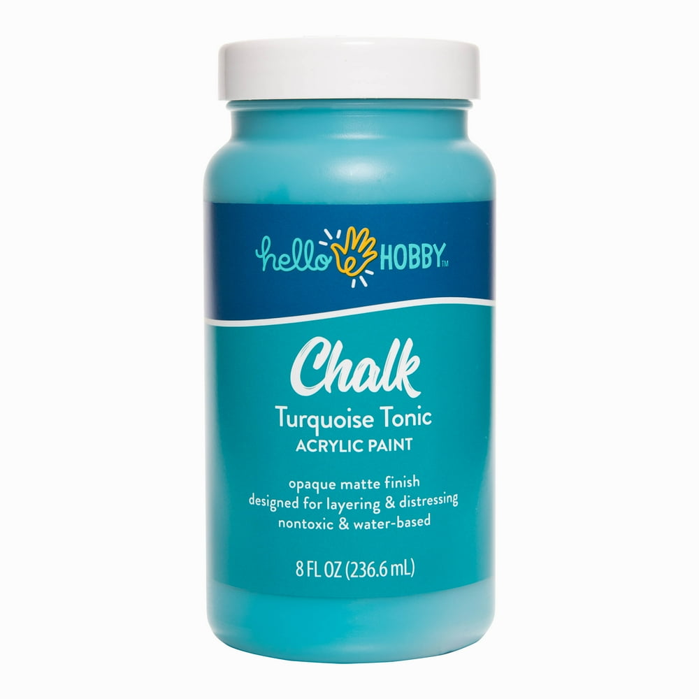 Hello Hobby Chalk Acrylic Paint, Ultra Matte, Turquoise Tonic, 8 fl oz ...