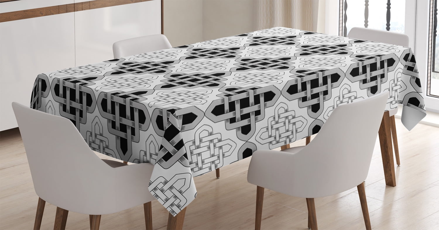 Celtic Decor Tablecloth, Scandinavian Regular Interlace Nested ...