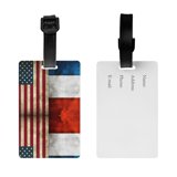 United-States-Russian Flag Luggage Tag Name Id Card Suitcase Labels ...