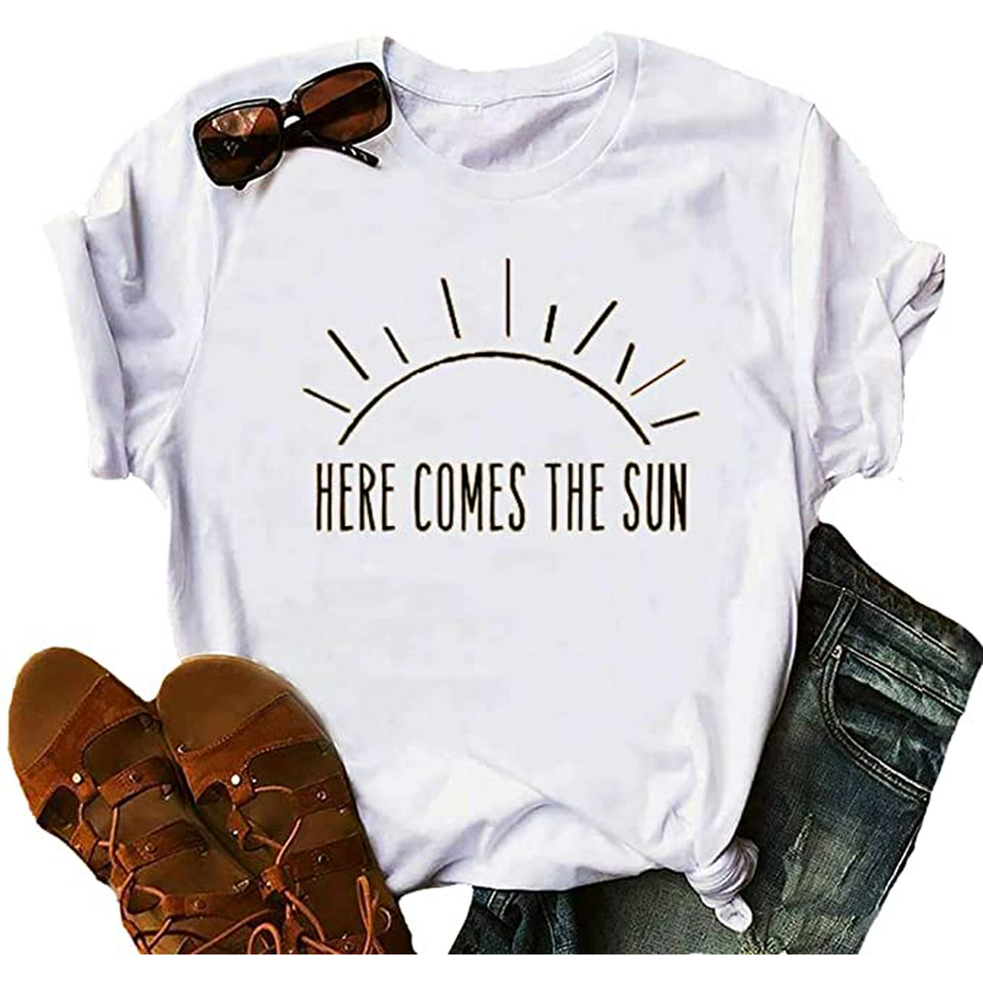 Click here for Yourtops Women Here Comes The Sun T-Shirt (Us S  2... prices