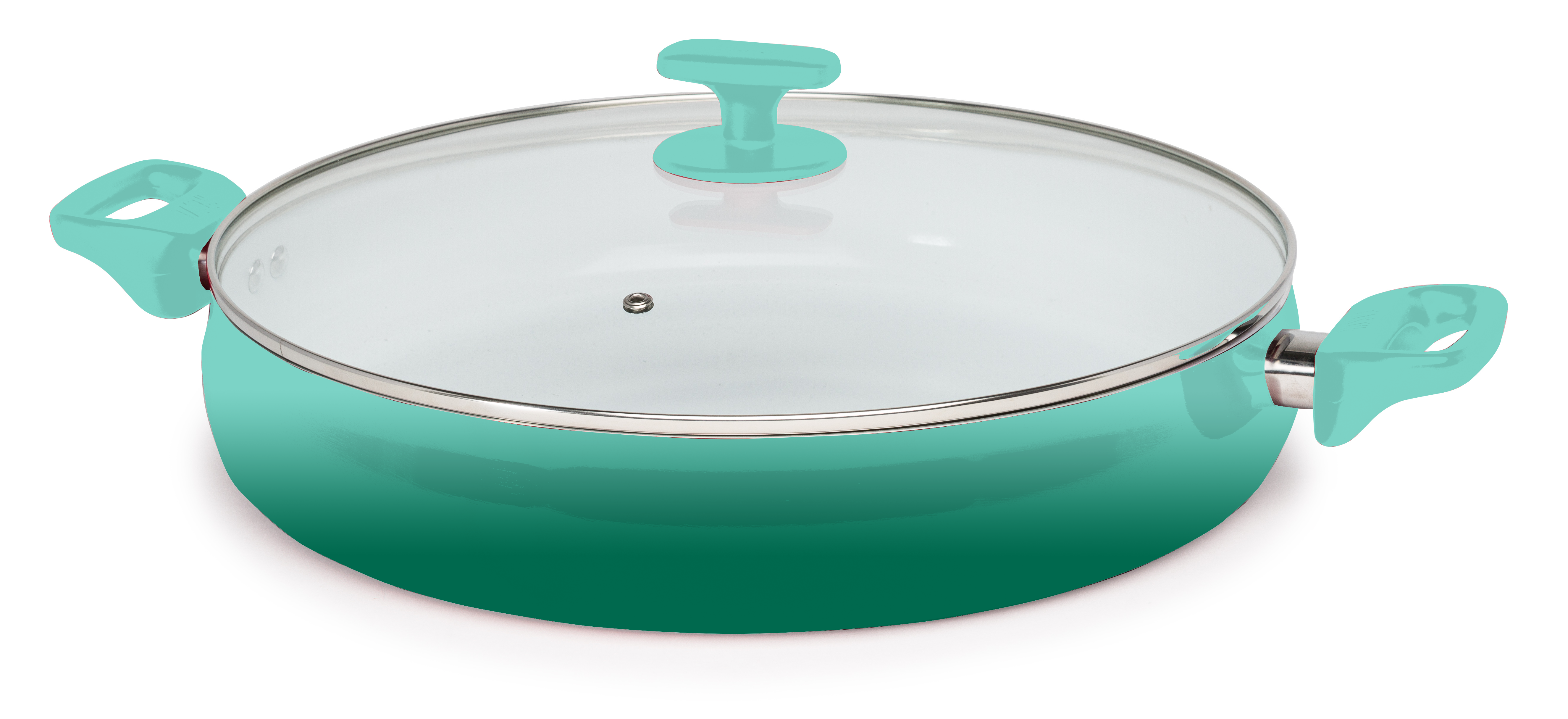 Tasty Ceramic Titanium-Reinforced Non-Stick Centerpiece Pan with Glass ...