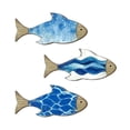 3 Pcs Vintage Beach Wall Decor Nautical Wooden Fish Wall Art Coastal ...