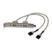 StarTech.com USBPLATE 2 Port USB A Female Slot Plate Adapter Cable ...