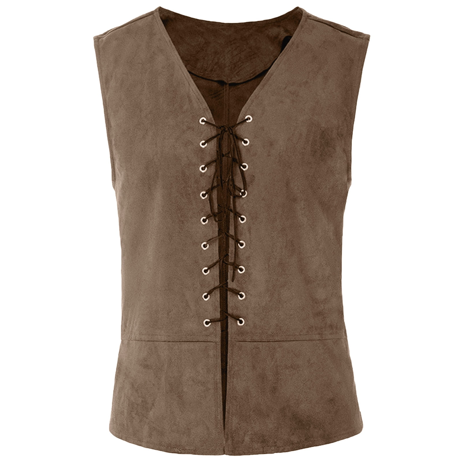 KaLI_store Mens Outdoor Vests Outerwear Mens Suede Leathr Suit Vest ...