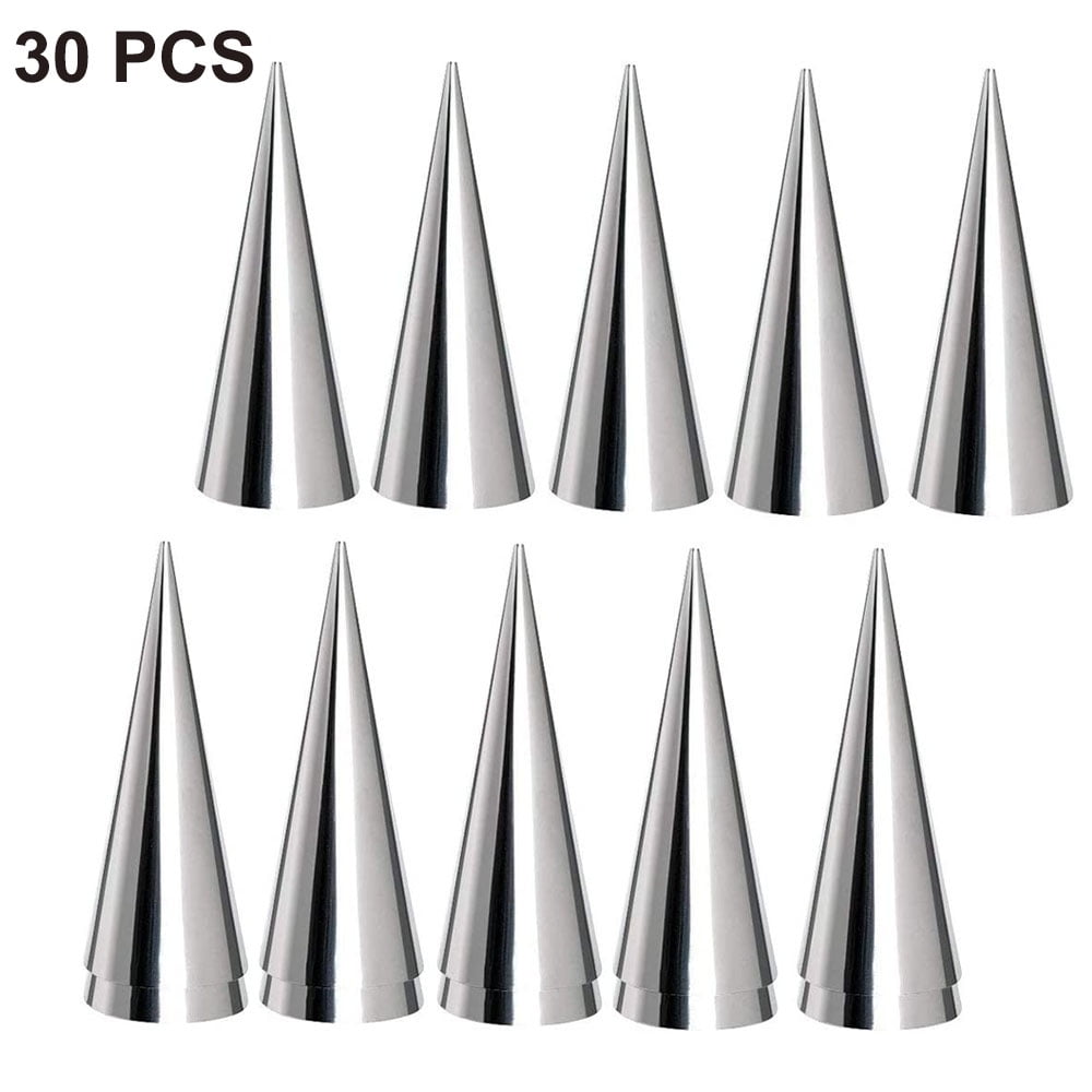 30PCS Stainless Steel Screw Croissant Mold, Conical Tube Cone Roll ...