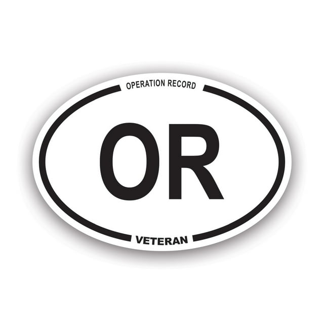 Operation Record Veteran OR Oval Sticker Decal - Self Adhesive Vinyl ...