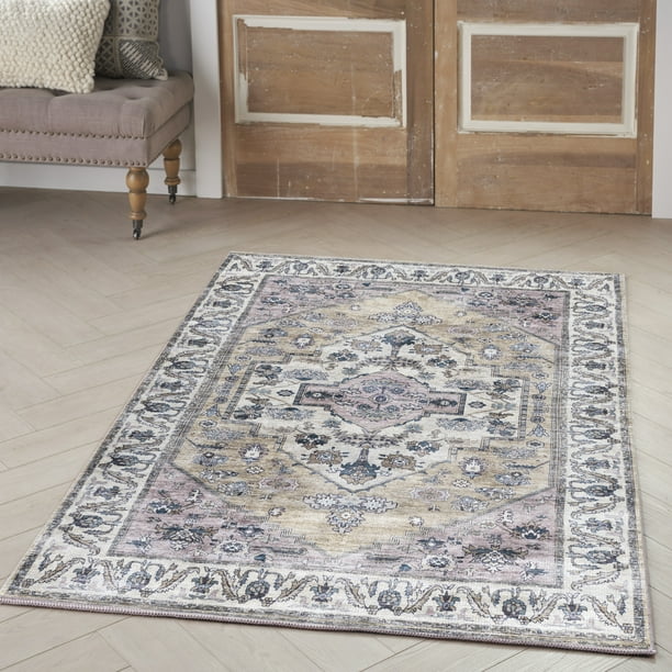Nourison Brilliance Machine Washable Persian Beige Multicolor 4' x 6 ...