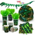 Joyfy Dinosaur Party Supplies Set with T-Rex Banner for Kids Ages 2 to ...