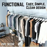 PIPE DECOR 115" Galvanized Steel Wall- and Floor-Mounted Modular Pipe ...