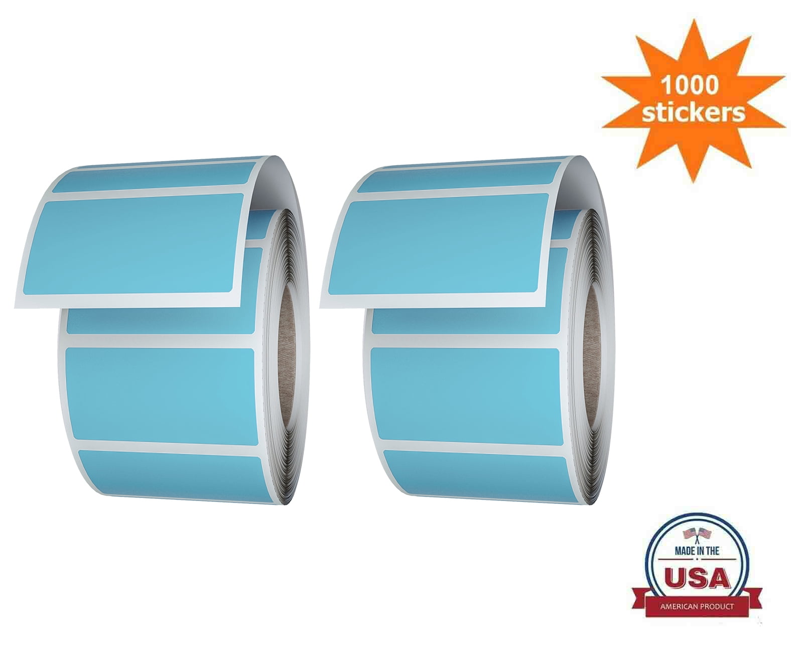 Royal Green Rectangle File Folder Labels Baby Blue Stickers on Rolls (1 ...