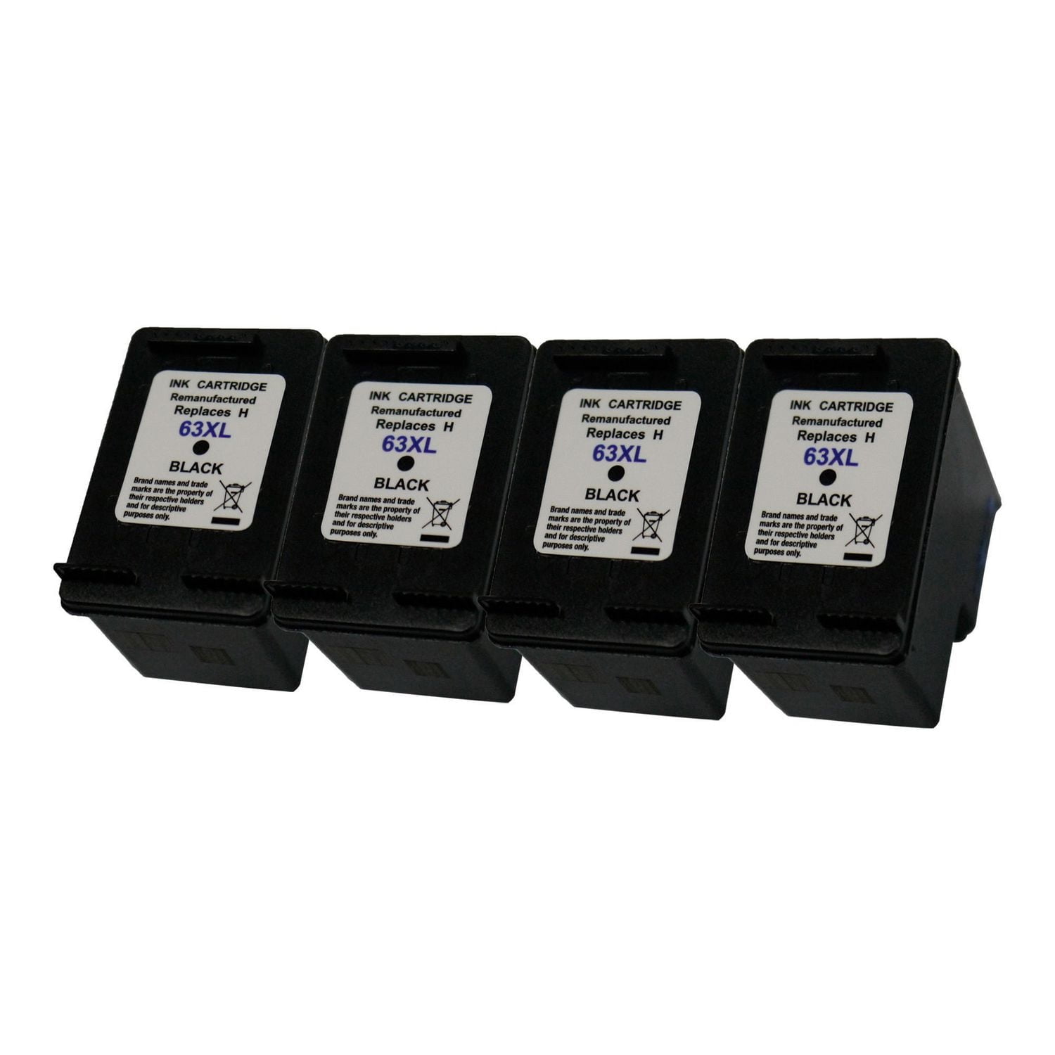 L-ink HP 63XL Pack de 4 Cartouches à Jet d'encres Noir à Rendement ...