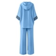 AHTJRT Women's Casual 2 Piece Set Drawstring V Neck 3/4 Sleeve Hoodies ...