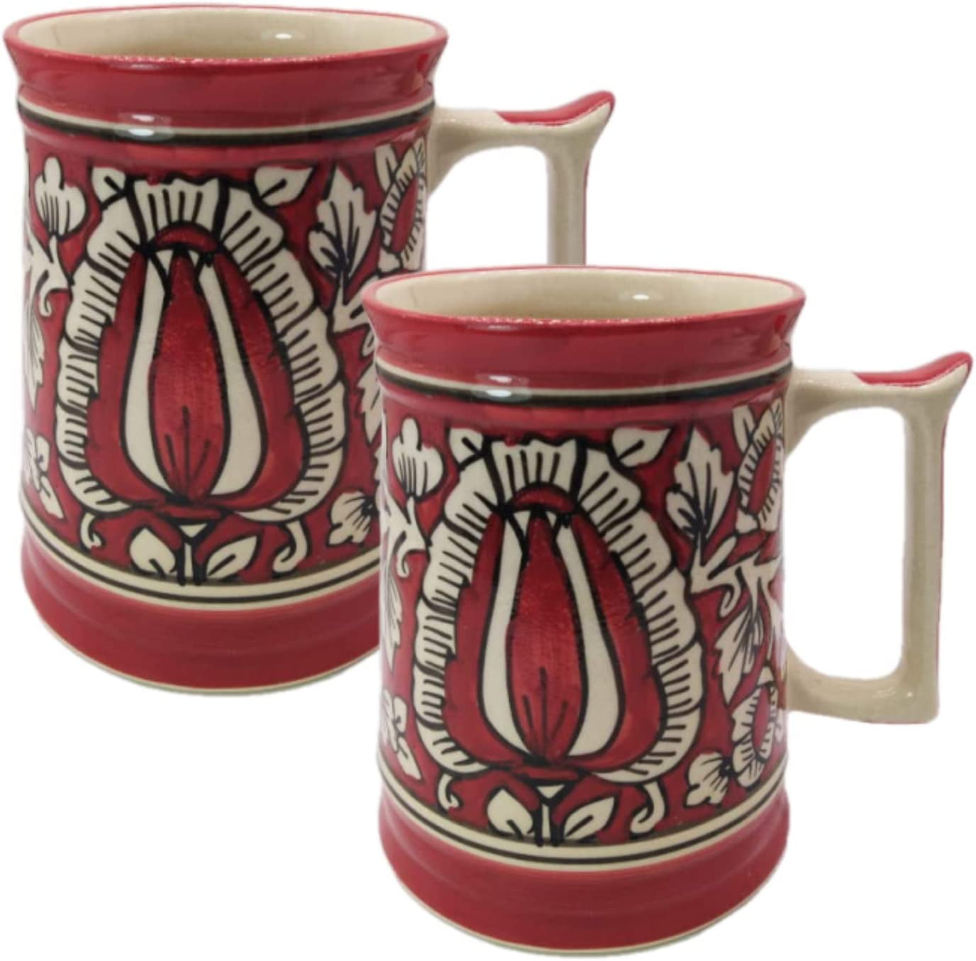 India Meets India Ceramic Beer Mug 500 ML Handicraft By Awarded Indian ...