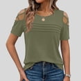 Ashirexll Tops for Women Trendy Strap Off Shoulder Short Sleeve Round ...
