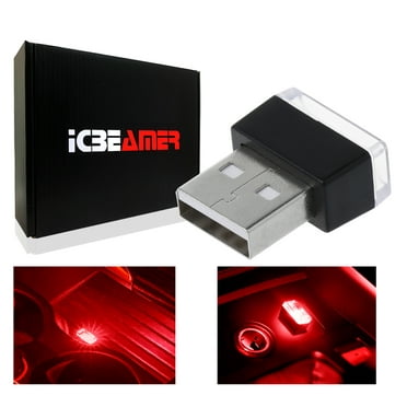 3x Mini Blue LED USB Car Interior Light Neon Atmosphere Ambient Lamp ...