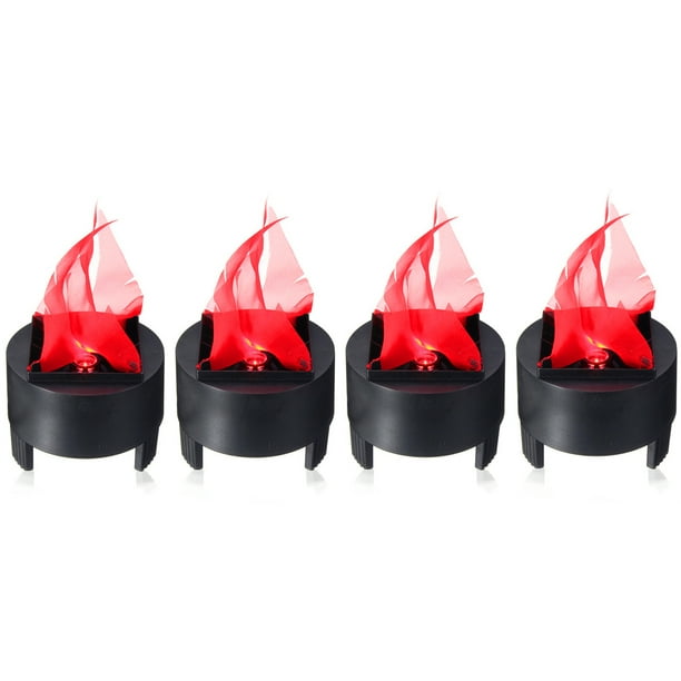 4-Pack 3D Artificial Fake Fire Flames Lights, LED Effect Lights ...