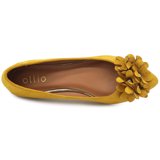 Ollio Women's Shoes Faux Suede Decorative Flower Pointed Toe Ballet ...