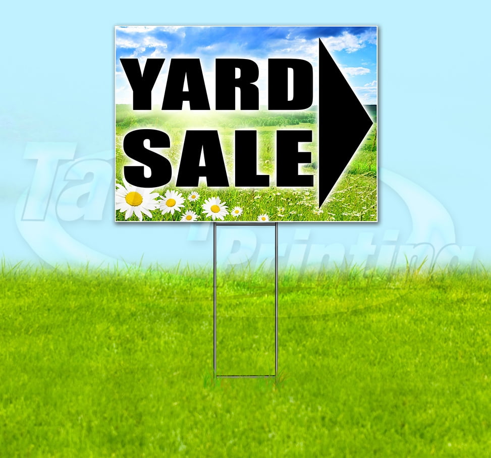 Yard Sale Right (18" x 24") Yard Sign, Includes Metal Step Stake ...