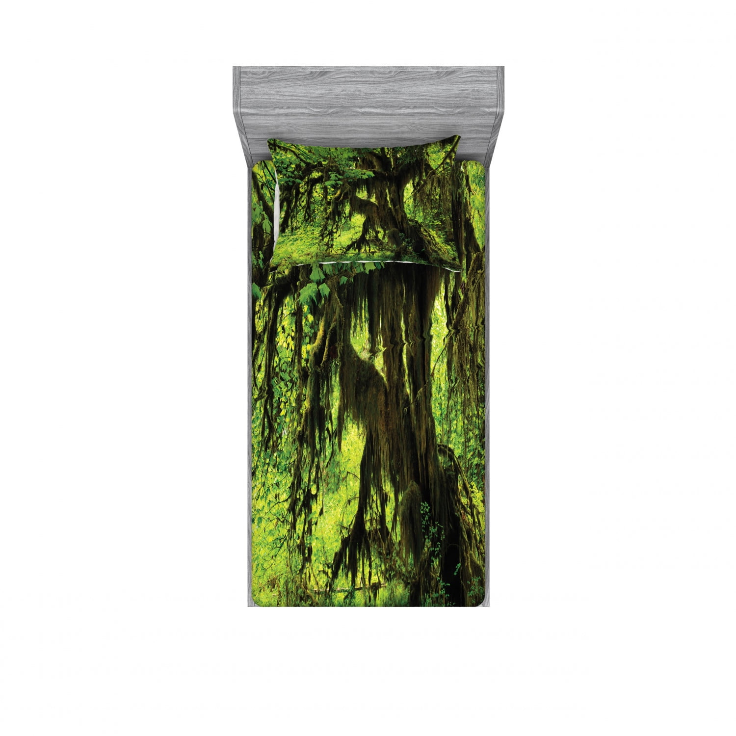 Rainforest Bedding Set with Sheet & Covers, Tree with Moss in the ...