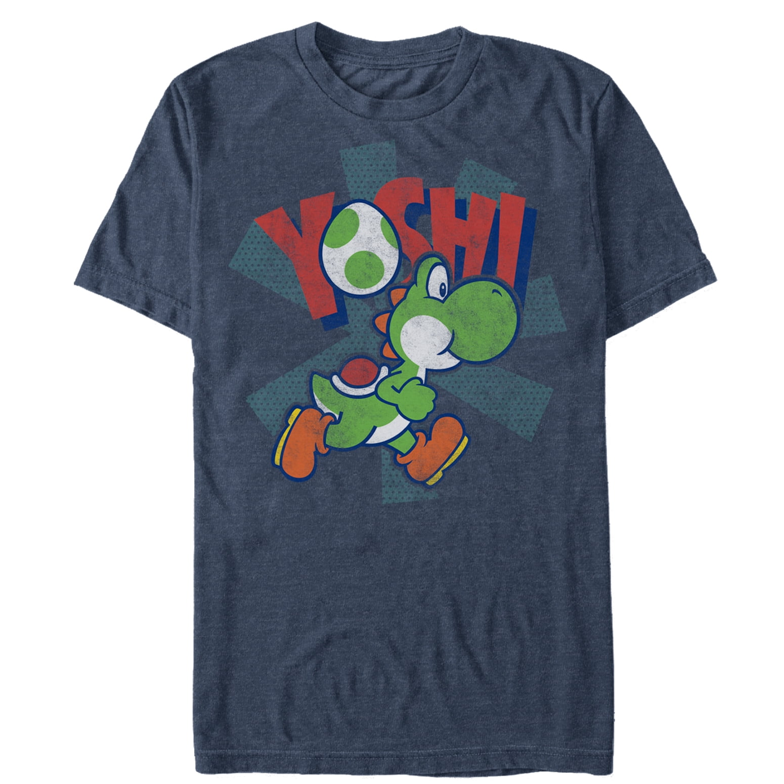 Men's Nintendo Yoshi Egg Graphic Tee Navy Blue Heather Small - Walmart.com