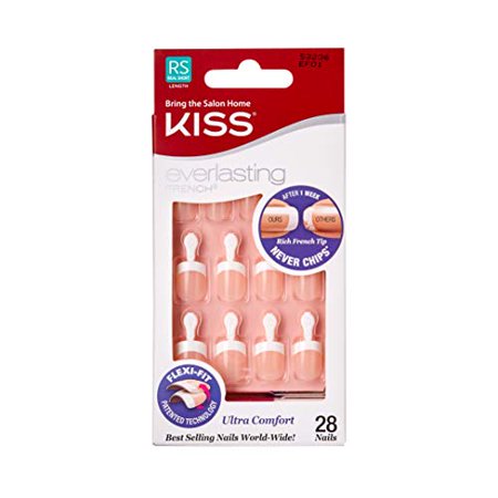 Kiss Everlasting French Nail Kit Real Short 28 Nails EF01 (6 PACK ...