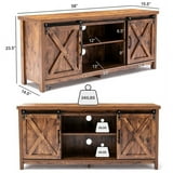 "Yaoping 58"" Farmhouse Sliding Barn Door TV Stand for TVs Up to 65 ...
