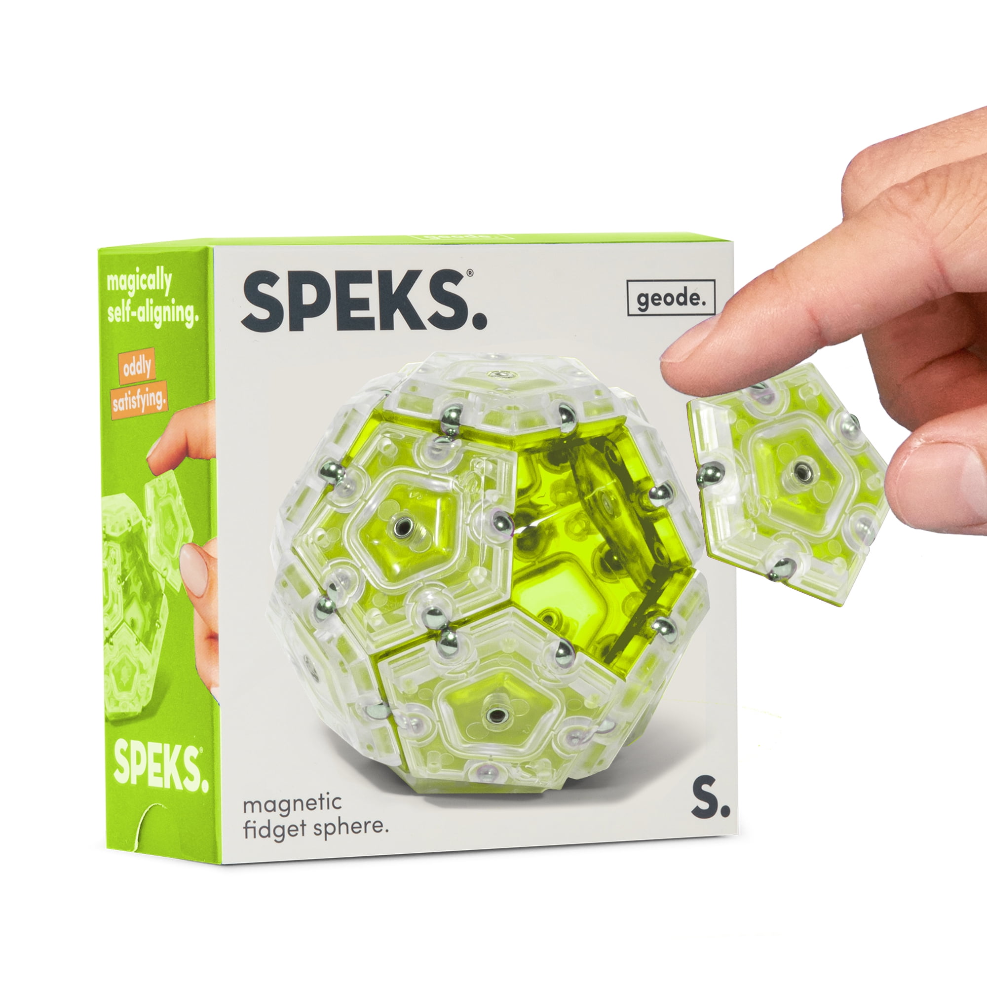 Speks Geode - Pentagons 12-Piece Set - Peridot - Fun Desk Toy for ...