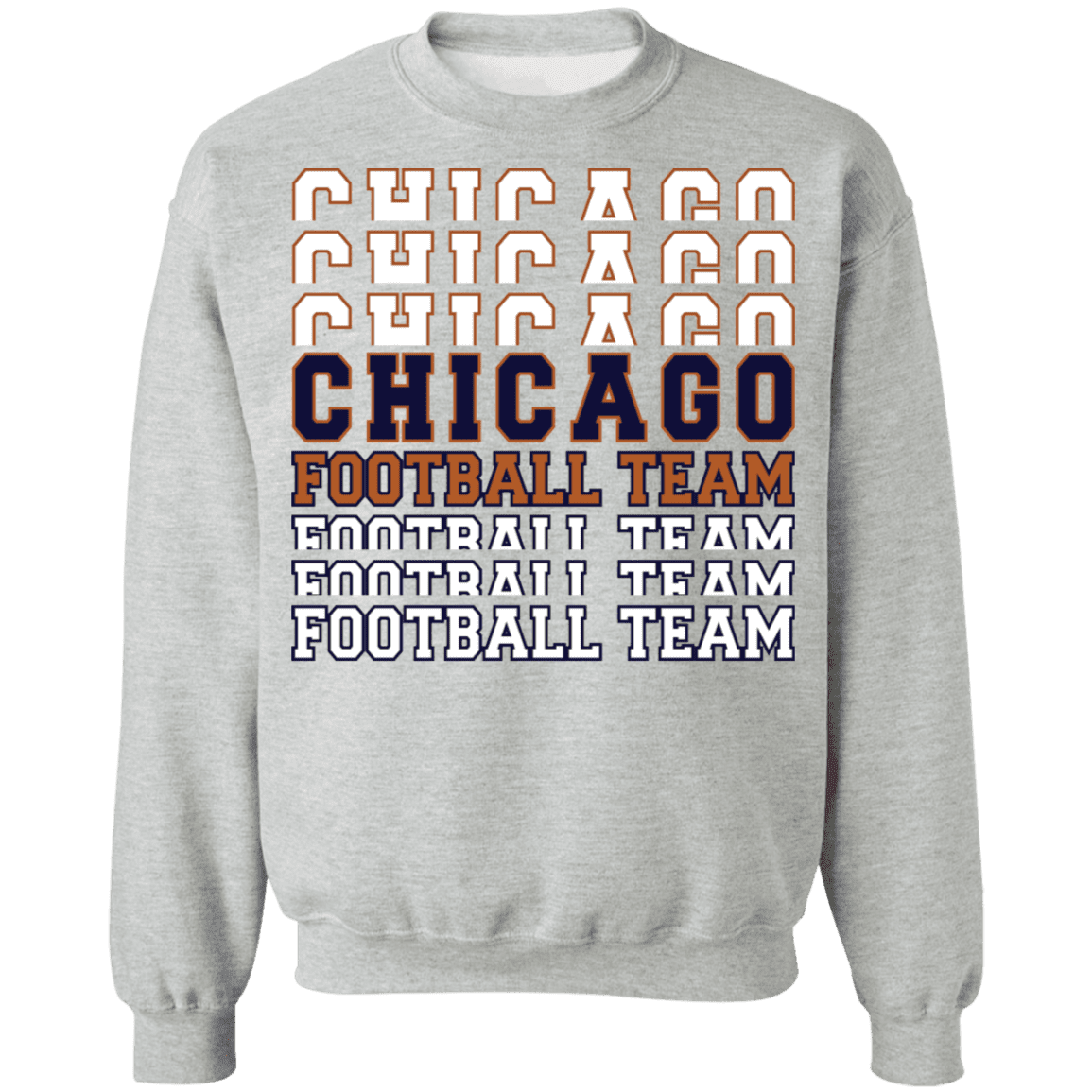 Chicago Football Team Stacked Crewneck Sweatshirt - Walmart.com