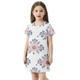 BZSMCE Short Sleeve dress Dress Casual Cotton Dresses-Flower Pink ...