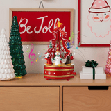 Welltop Wooden Rotating Christmas Tree Music Box, DIY Xmas Music Case ...