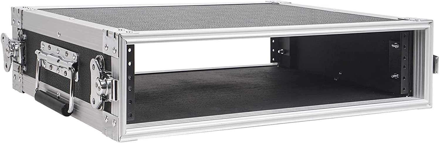 Sound Town Shock Mount 2U ATA Plywood Rack Case with 21" Rackable Depth ...