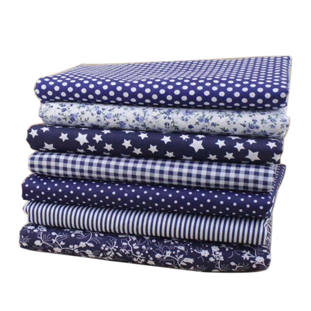 Farfi 7Pcs 25x25cm Floral Dot Patchwork Cotton Fabric Plain Cloth DIY ...