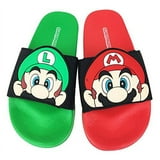 Super Mario Nintendo Sandals, Mario and Luigi Mismatch Slide Sandal ...