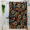 Colored Rings Shower Curtains for Bathroom, Abstract Retro Colorful ...