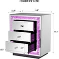 ARICOEASY Mirrored Nightstand Set of 2, LED End Table with Wireless ...