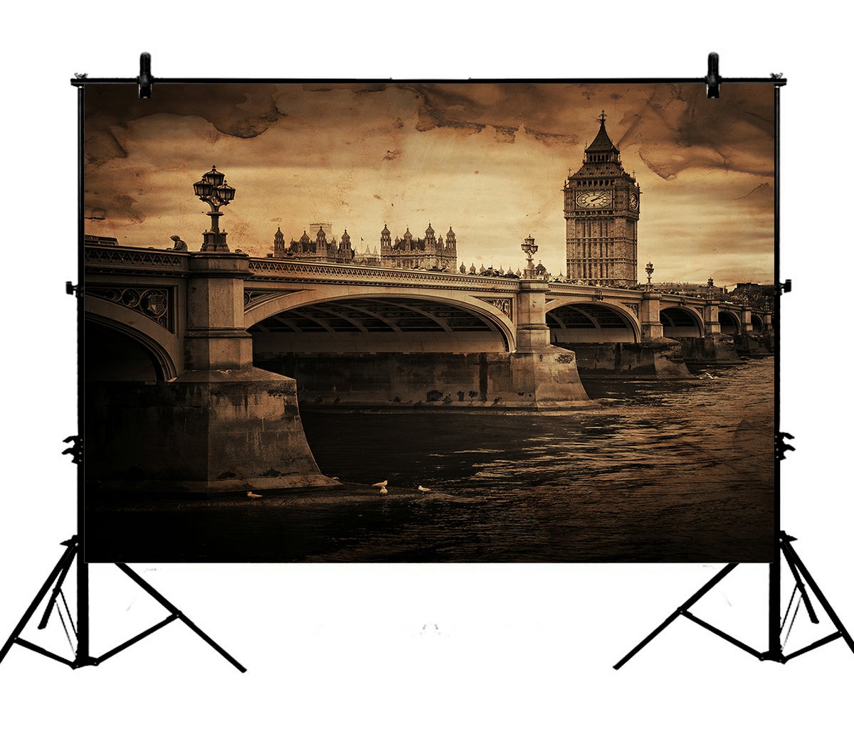 PHFZK 7x5ft Cityscape Backdrops, Vintage Retro Big Ben in London ...