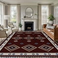 6x9 Area Rugs, Brown Boho Non-Skid Rubber Backing Large Rectangle Rugs ...