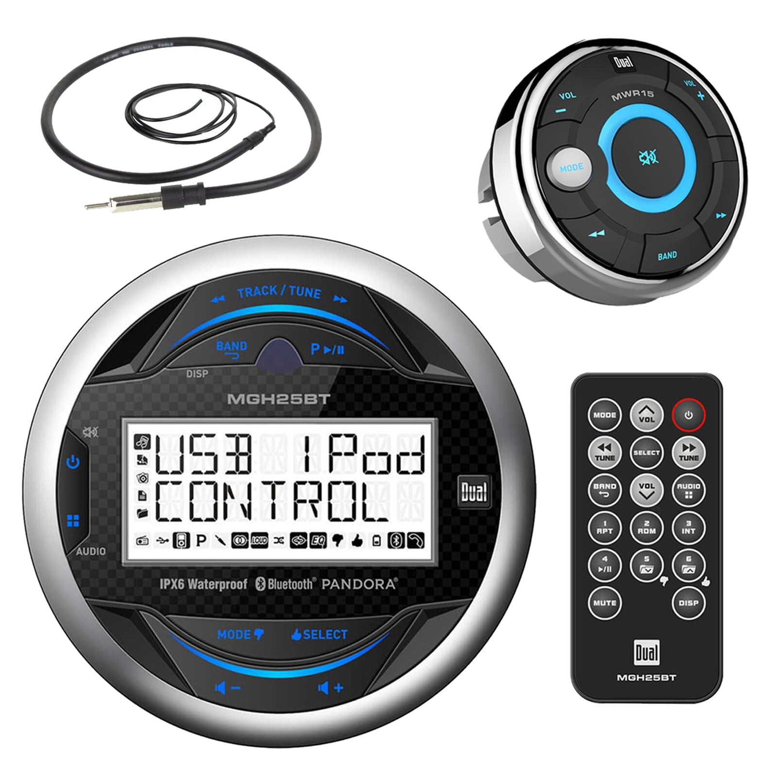 Dual Electronics MGH25BT Marine Boat Yacht Bluetooth Gauge Style ...