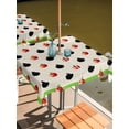 Childhood Red Fruit Square Outdoor Tablecloth with Umbrella Hole Green ...