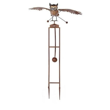 Red Carpet Studios Rocker Large Scale Owl Rustic Kinetic Garden Stake ...