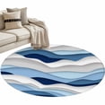 Area Rug 48in, Ocean Blue Gradient Water Ripples Floor Carpet Living ...