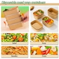 50-Pack 35oz Disposable Kraft Paper Bowls【with Lids and Forks】, Large ...