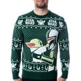 Disney Star Wars Mens' The Mandalorian Grogu Goodbye Holiday Knit Ugly ...