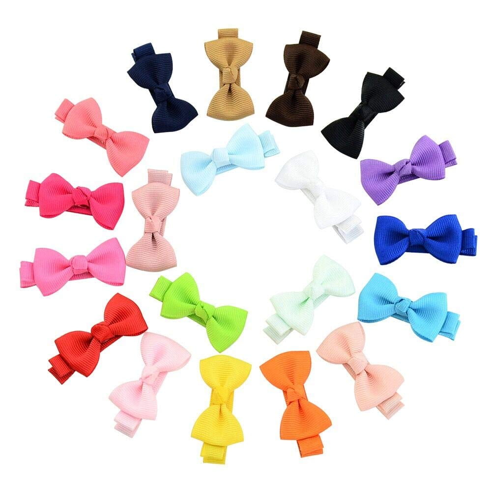 2 Inch Baby Girls Tiny Hair Bows Clips Fully Lined Snap Babies Toddlers ...