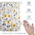 Country Style Shower Curtain for Bathroom, Yellow Flowers Gray Leaves ...